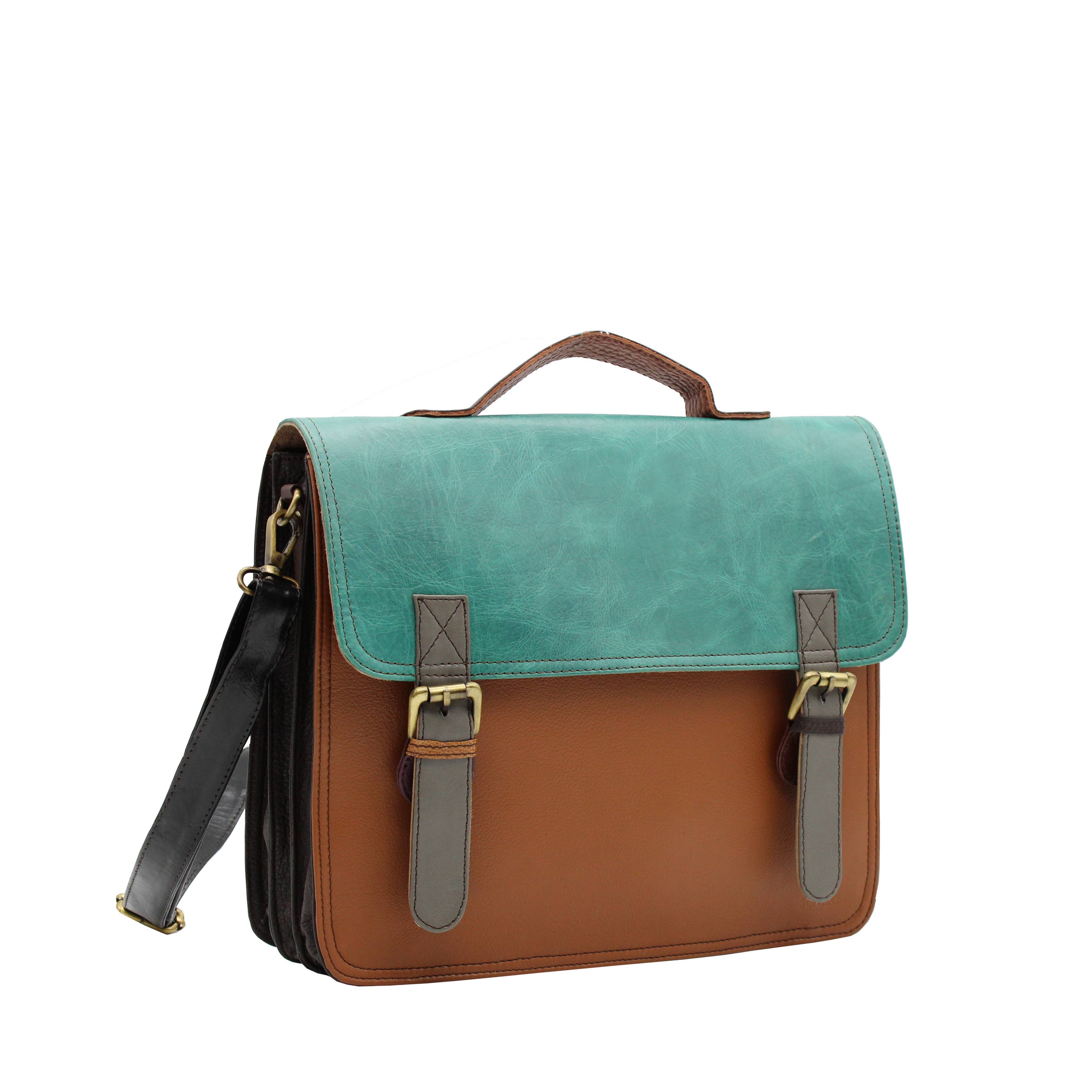 Emery Briefcase Bag - Upcycled Leather – A Beautiful Calling Ethical ...